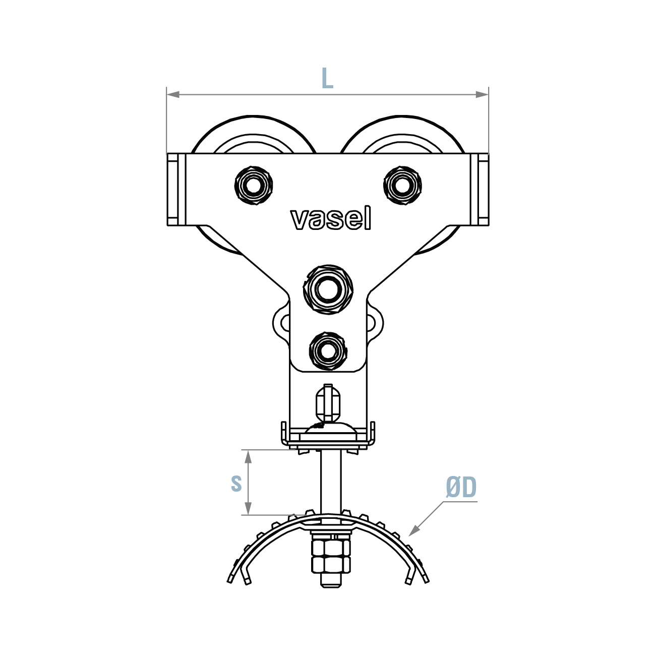 I-Beam Cable Trolley (4WF) for Flatform Cables (2020 Series) - VASEL ...