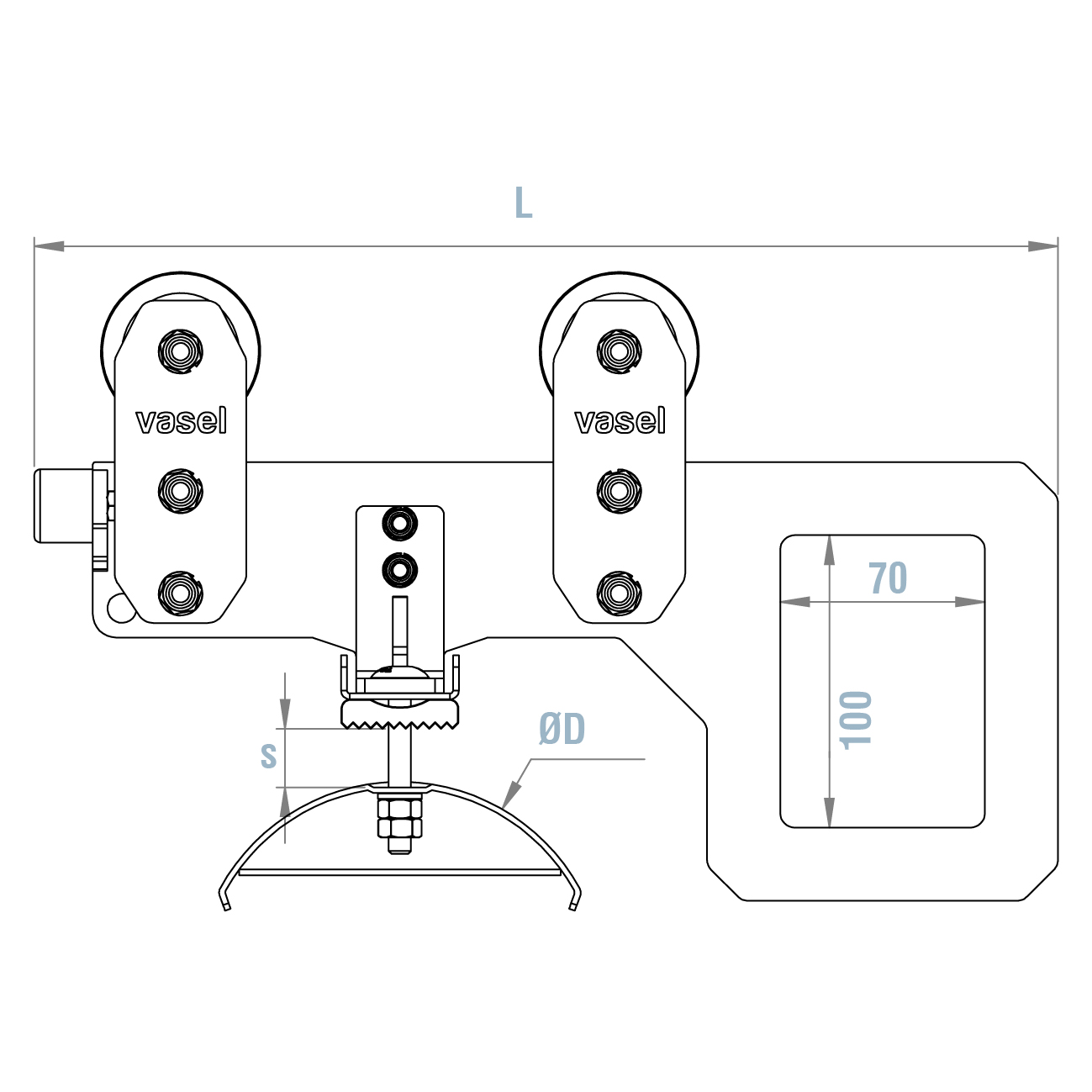 I-Beam Tow Trolley (2050 Series) - VASEL Electromechanic