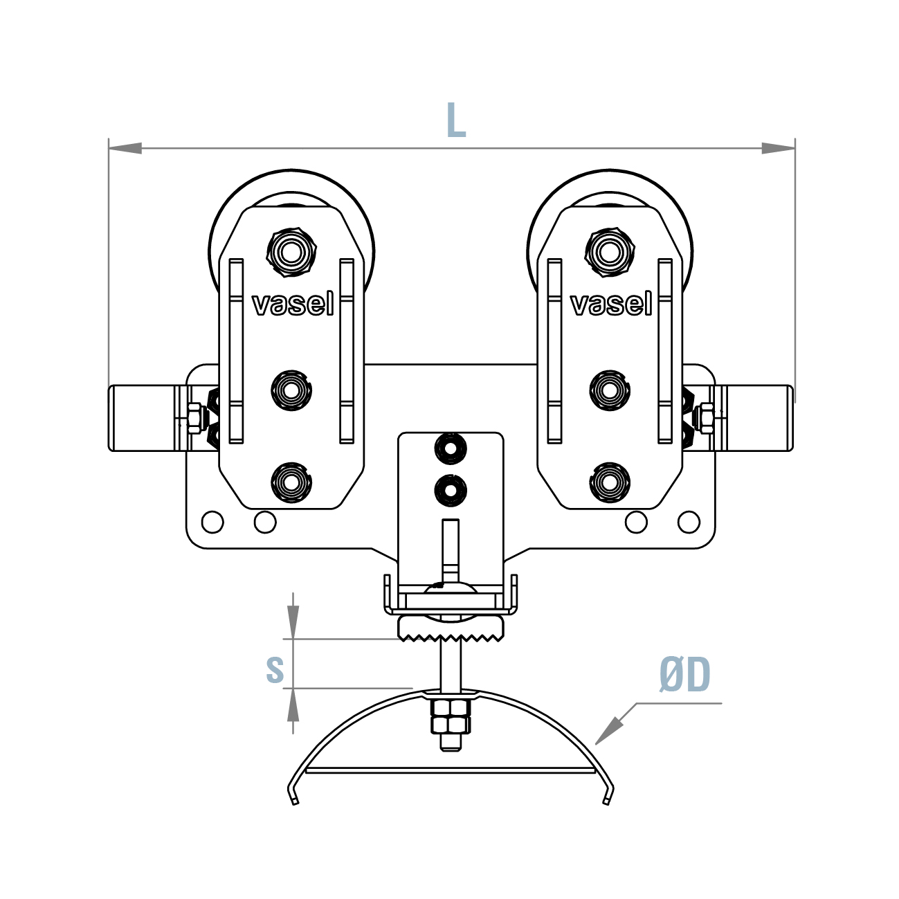 I-Beam Cable Trolley (2060 Series) - VASEL Electromechanic