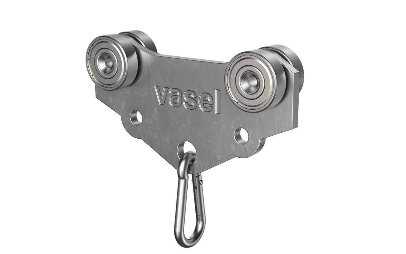 Подвес для каретки (4 колеса) с карабином - VASEL Electromechanic