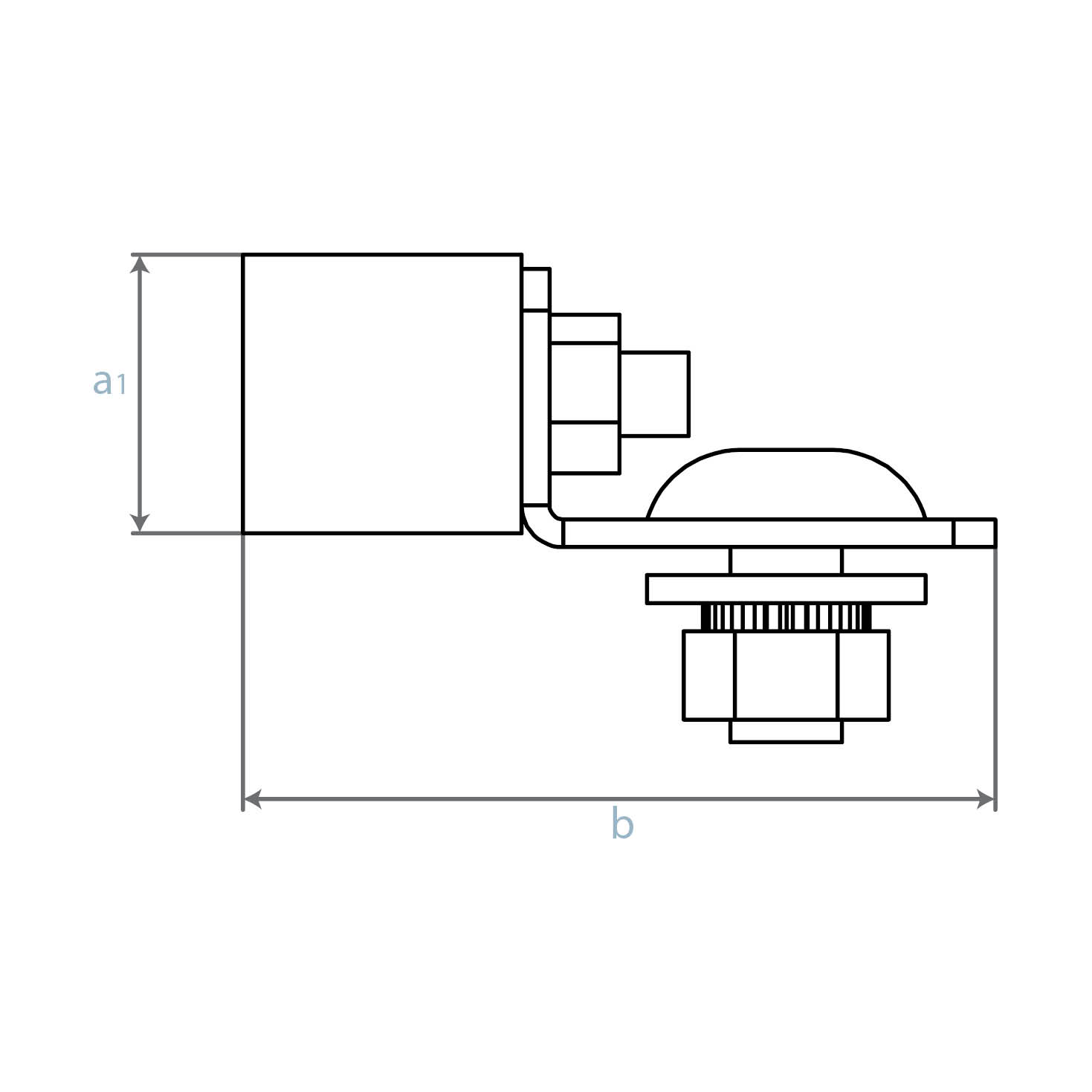 Endanschlag mit Gummipuffer (Stahl) - VASEL Electromechanic