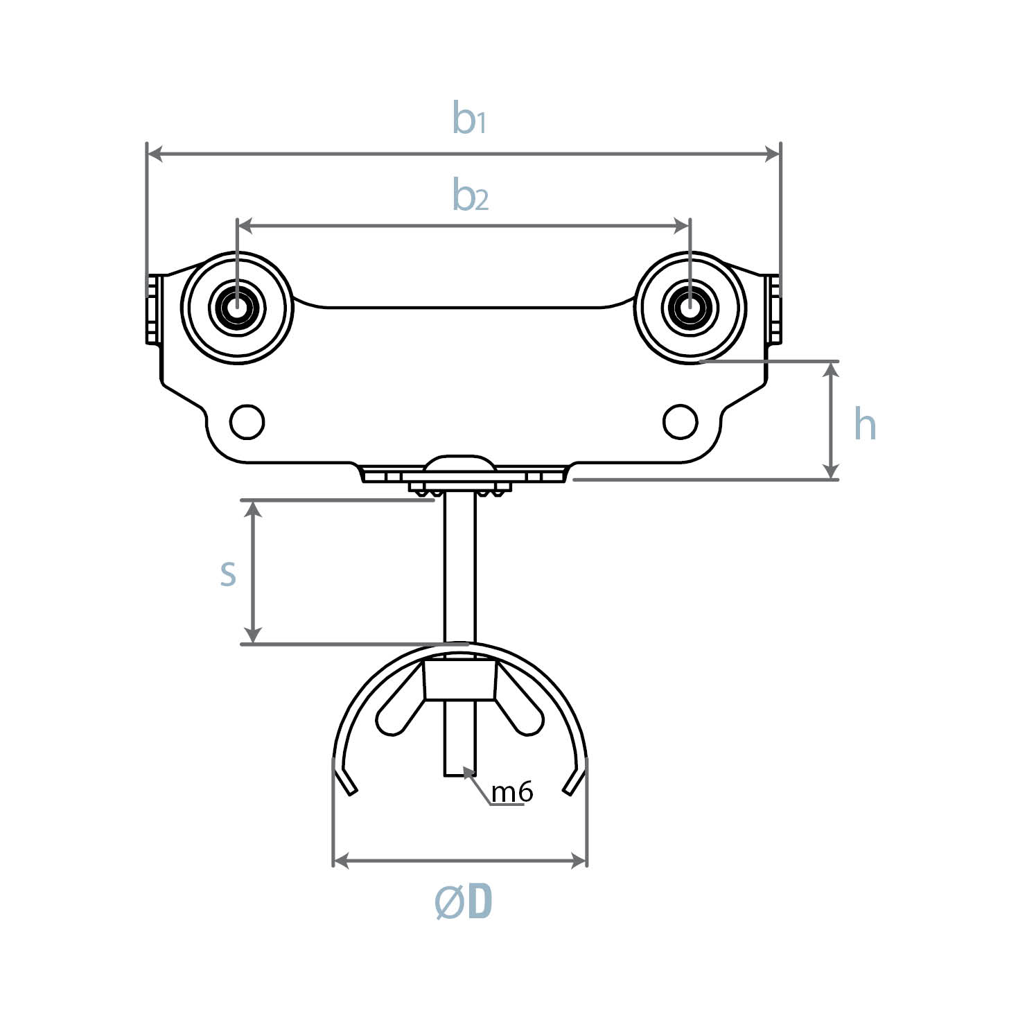 Steel Trolley for Flatform Cables - VASEL Electromechanic