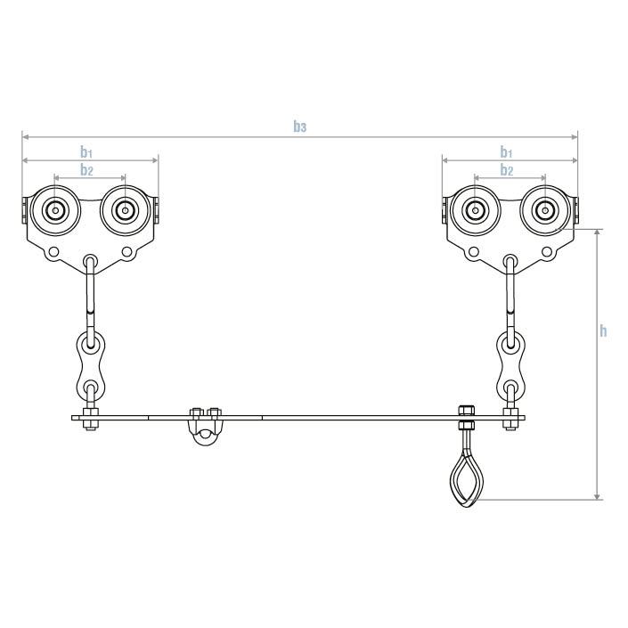 Pendant Station Trolley (U-bolt) - VASEL Electromechanic