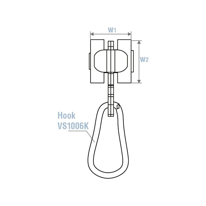 Suspension Trolley (4 Wheel) with hook - VASEL Electromechanic